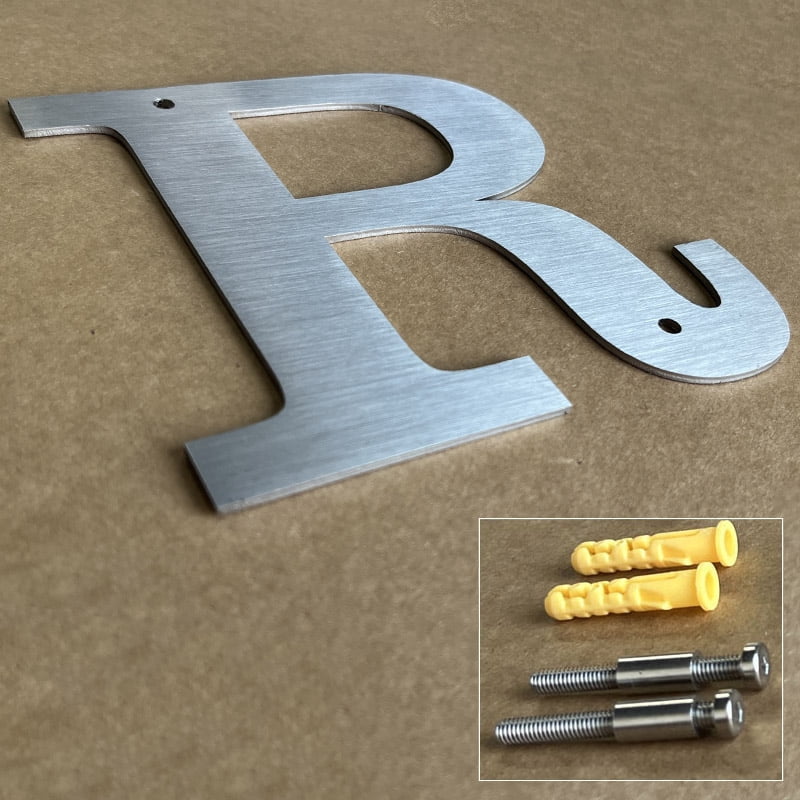127mm Stainless Steel Floating House Numbers Letters Outdoor Metal Home ...