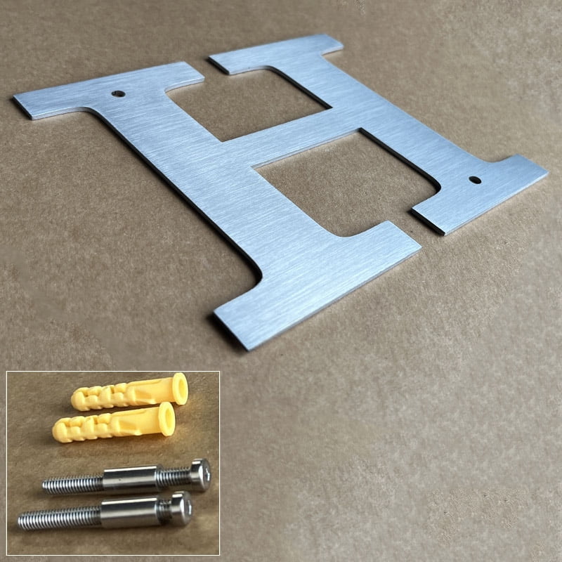 127mm Stainless Steel Floating House Numbers Letters Outdoor Metal Home ...