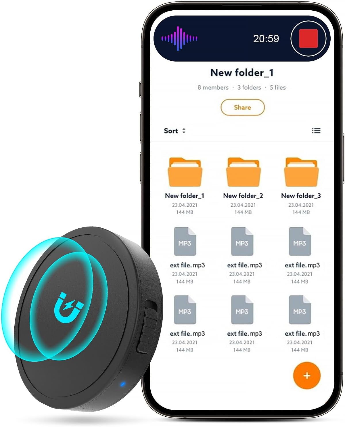 128 (1600 Hour) Manetic Voice Activated Recorder - Recordin Device MP3 ...