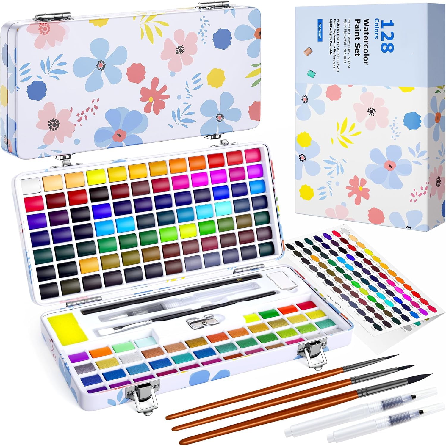 128 Colors Watercolor Paint Set Portable, for Adults Artists ...
