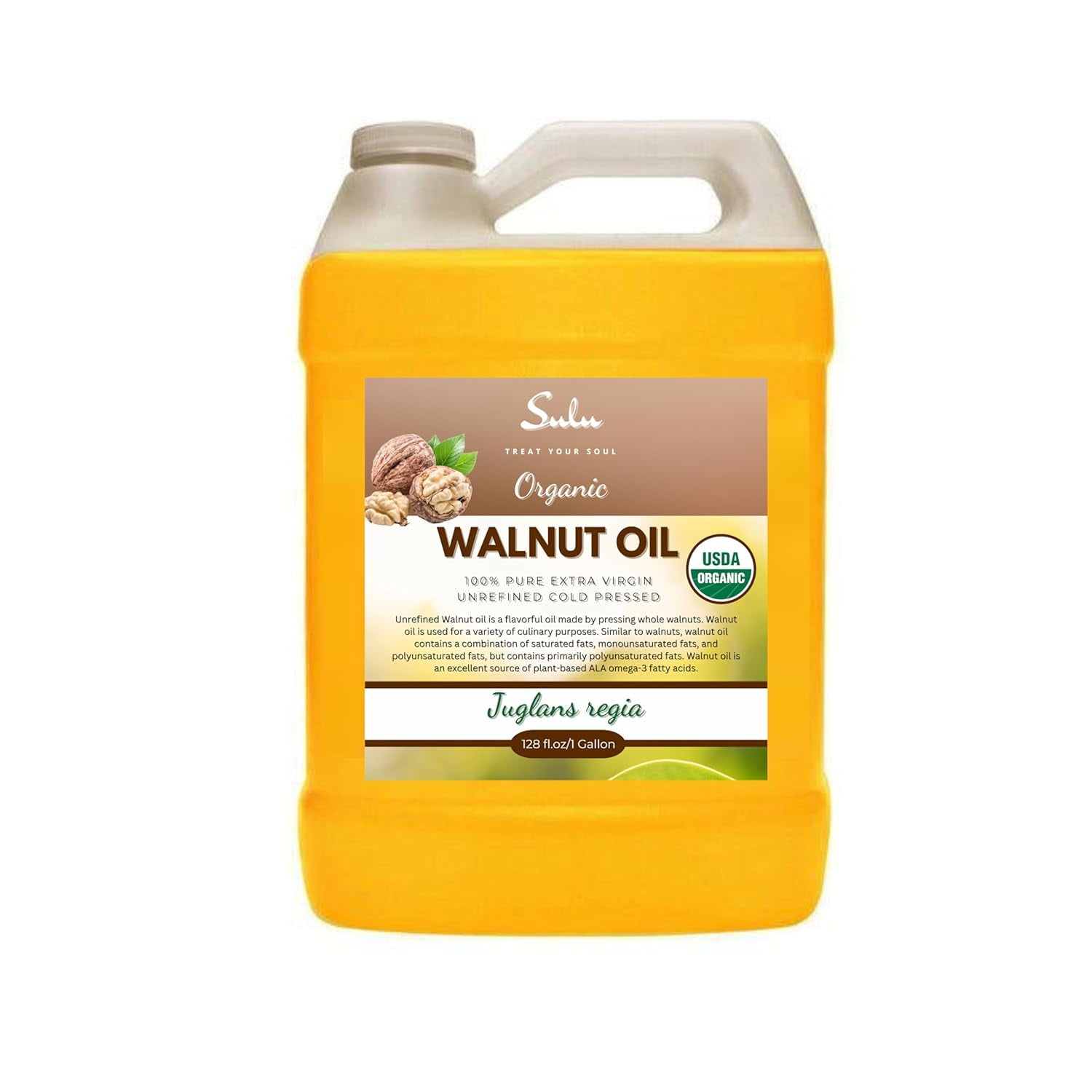 128 FL.OZ/1 Gallon-100% Pure Extra Unrefined Cold Pressed Walnut Oil ...