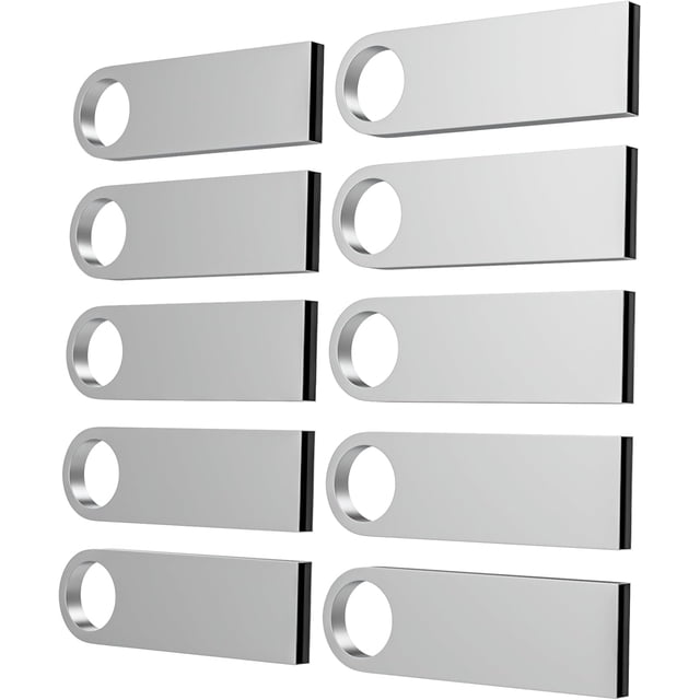 128 MB USB Flash Drive 10 Pack, Metal Flash Drive USB 2.0 Thumb Drives ...