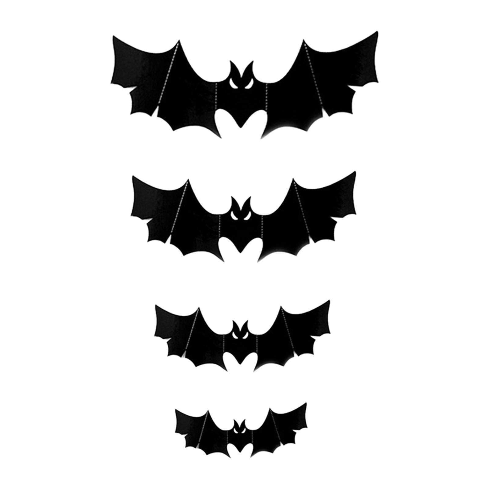 128 Pcs Bat Wall Stickers Decals 3D PVC Removable Four Sizes Halloween ...