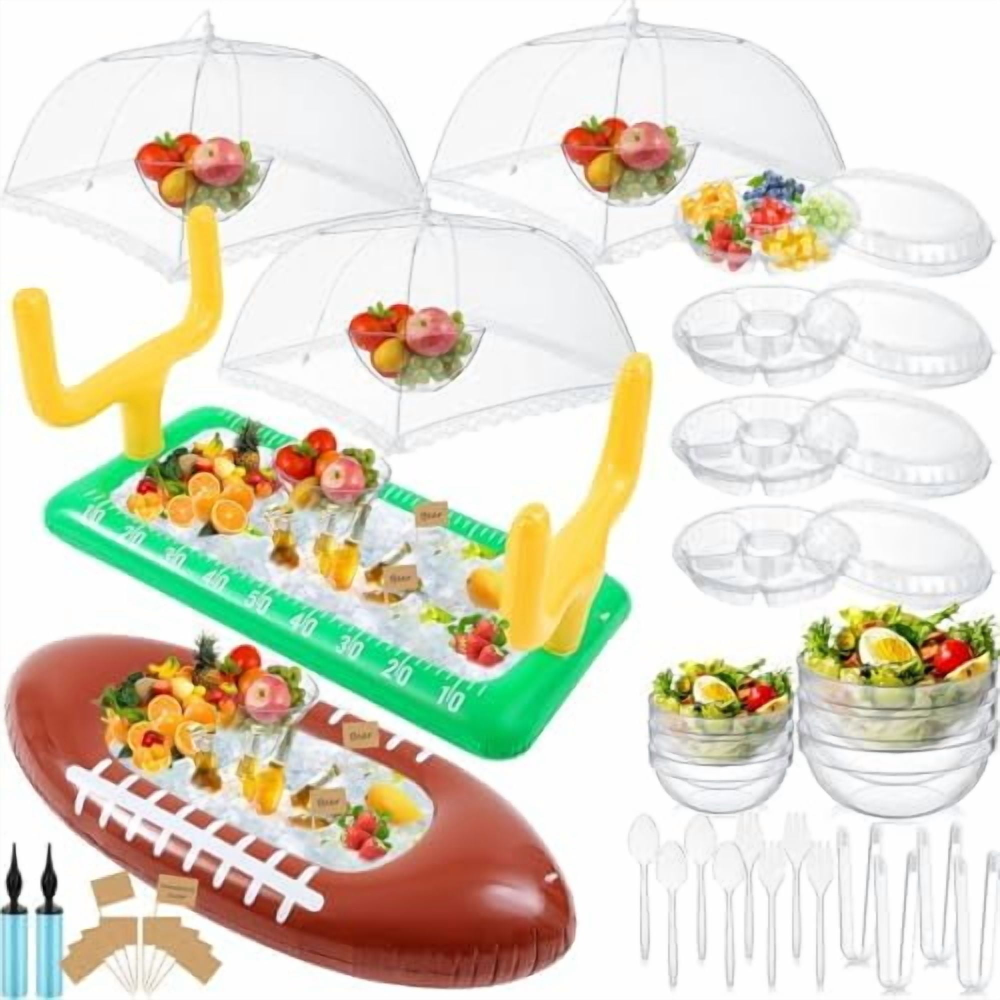 128 Pcs Inflatable Buffet Cooler for Parties 2 Football Inflatable ...