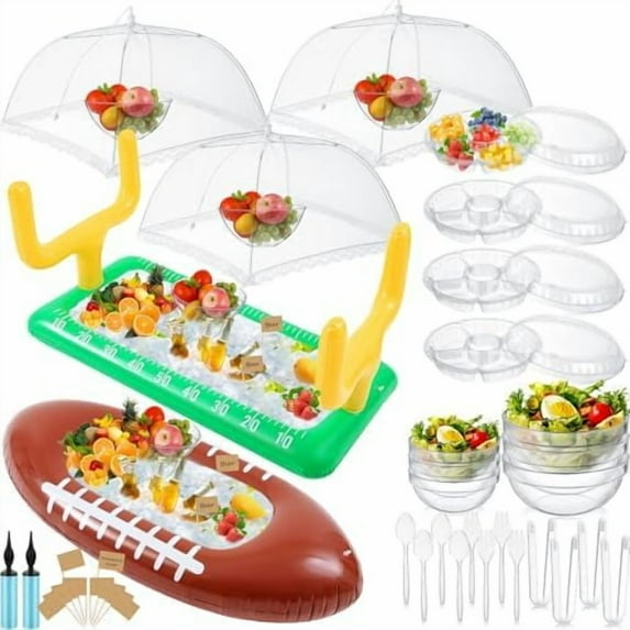 128 Pcs Inflatable Buffet Cooler for Parties 2 Football Inflatable ...