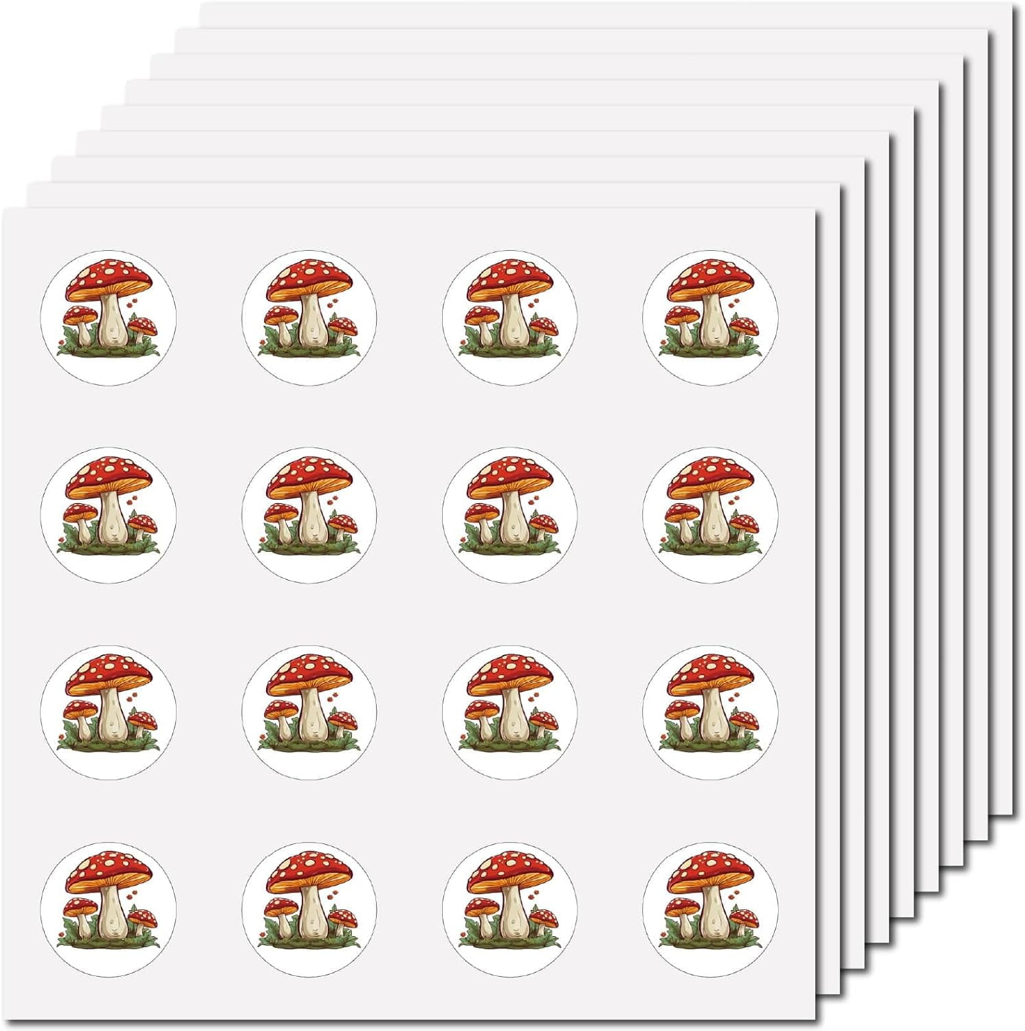 128 Pcs Red Mushroom Stickers Cartoon Sticker Waterproof Self-Adhesive ...