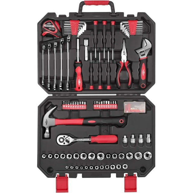 128 Pcs Toolbox, Complete Set of Manual Repair Portable Tool Kit, Car ...