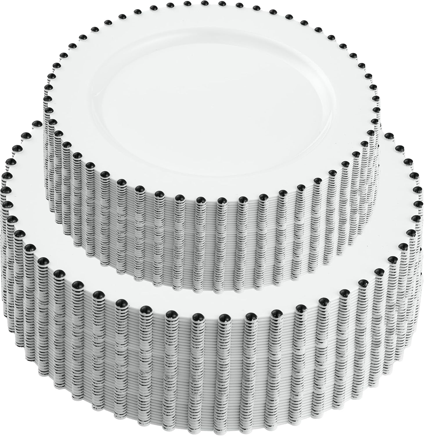 128 Piece Disposable Plastic Dinner Plates Combo, Heavy Duty 7 Inch and ...