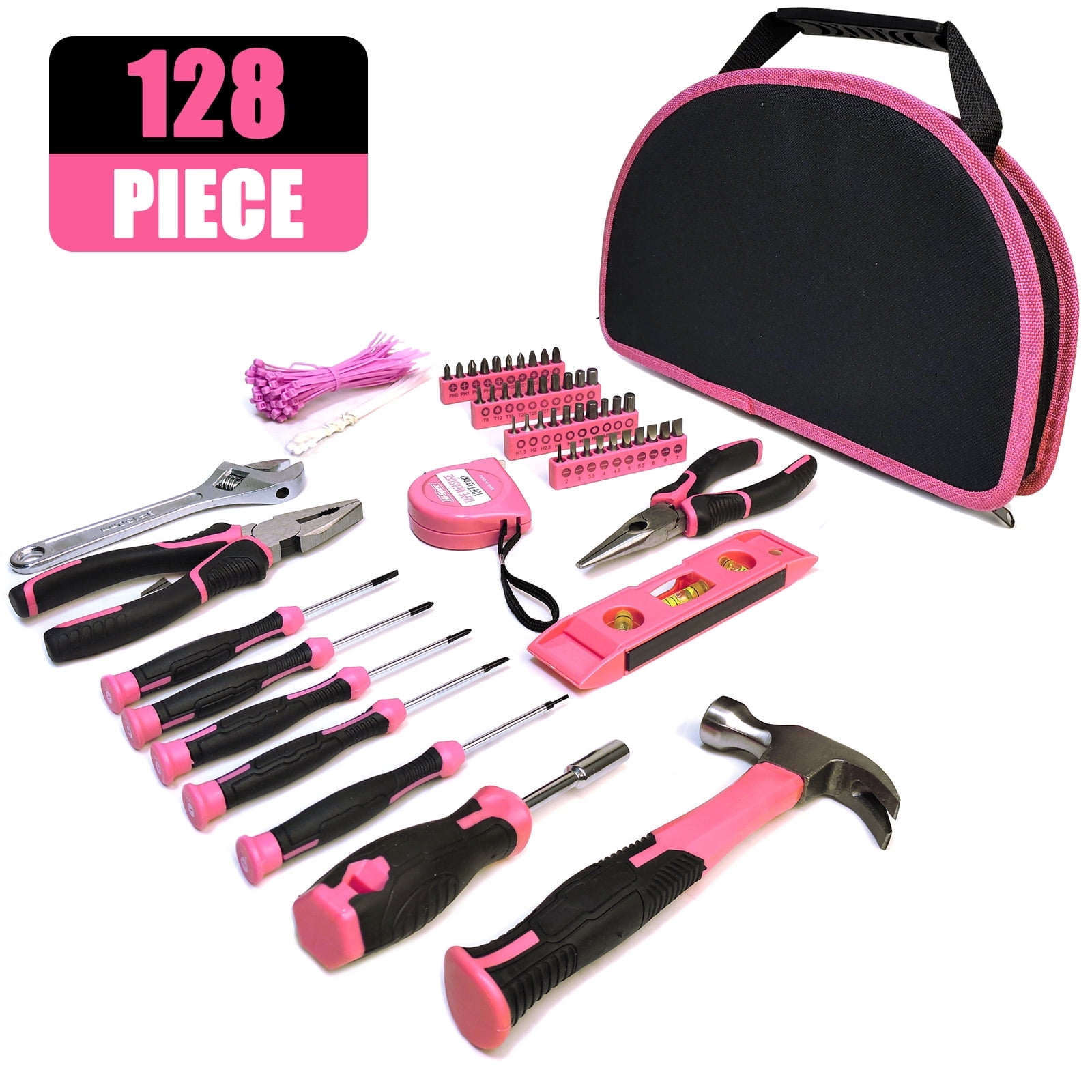 128-Tool Kit for Women whit with Easy Carrying Round Pouch - Walmart.com