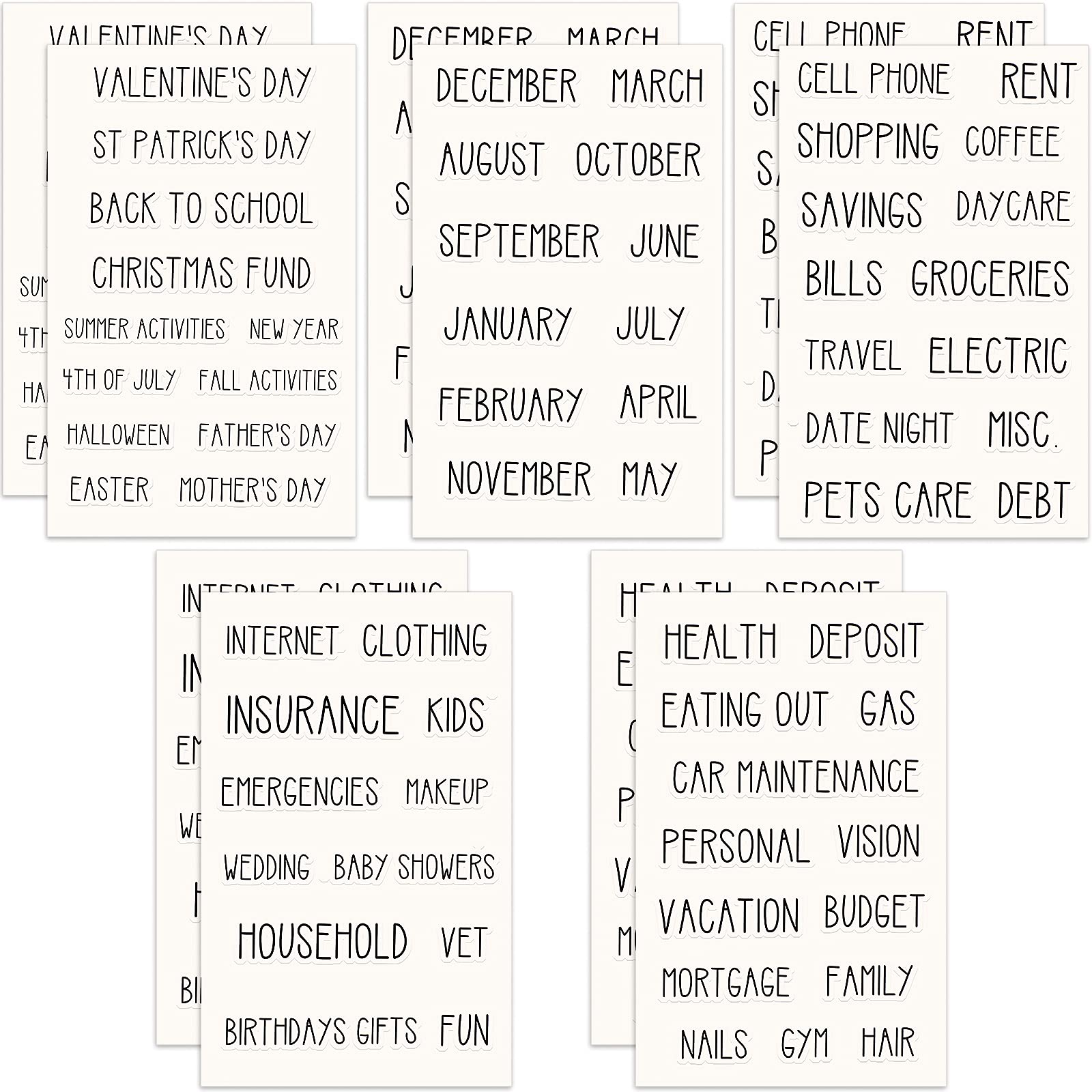 128 Pieces Budget Planner Stickers Cash Envelope Label Stickers for A6 ...