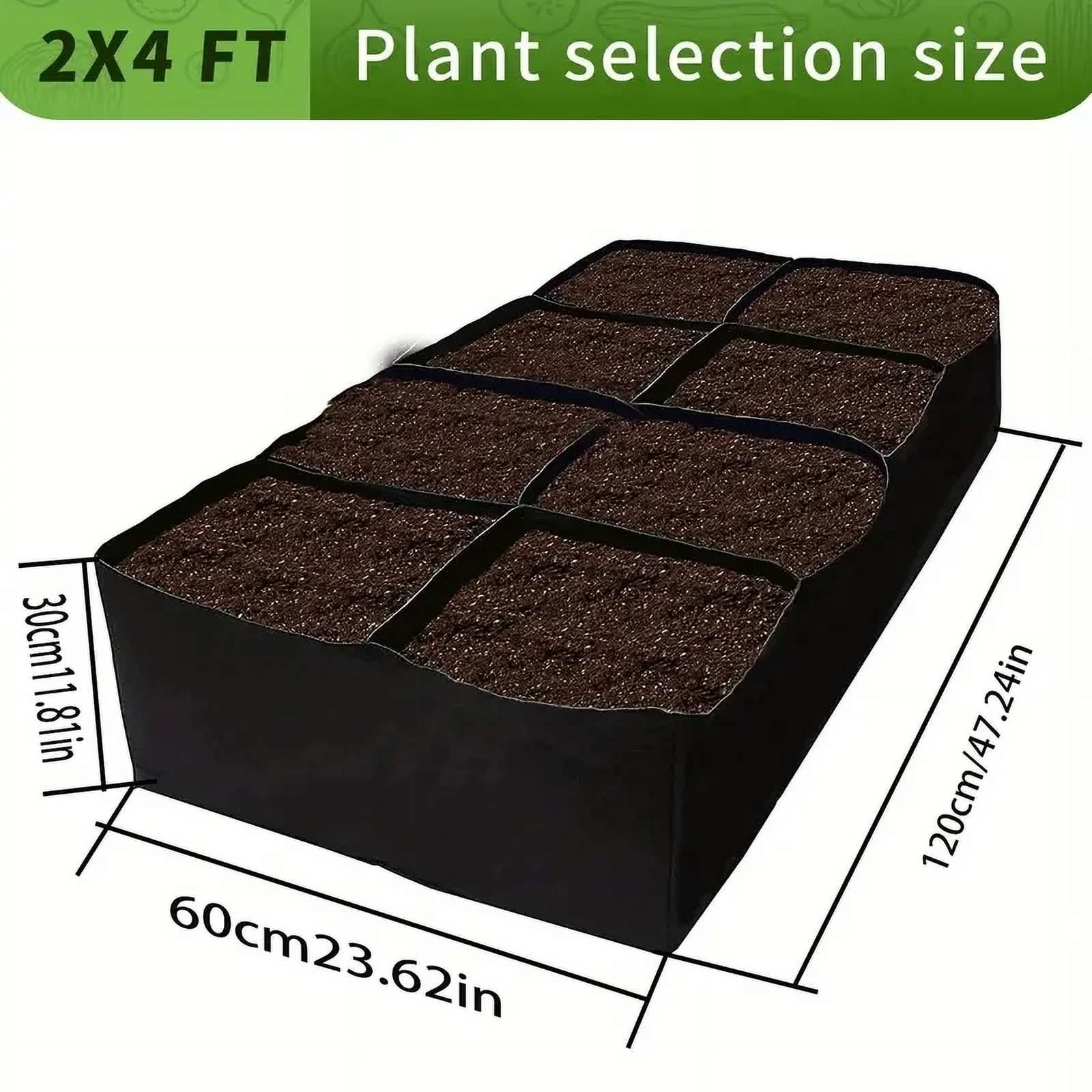 128 gallon planting bag seedling bed, multi grid flowerpot, rectangular ...