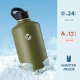 JUSTLET 128 oz (3800ml) Insulated Stainless Steel Water Bottle with 2 ...