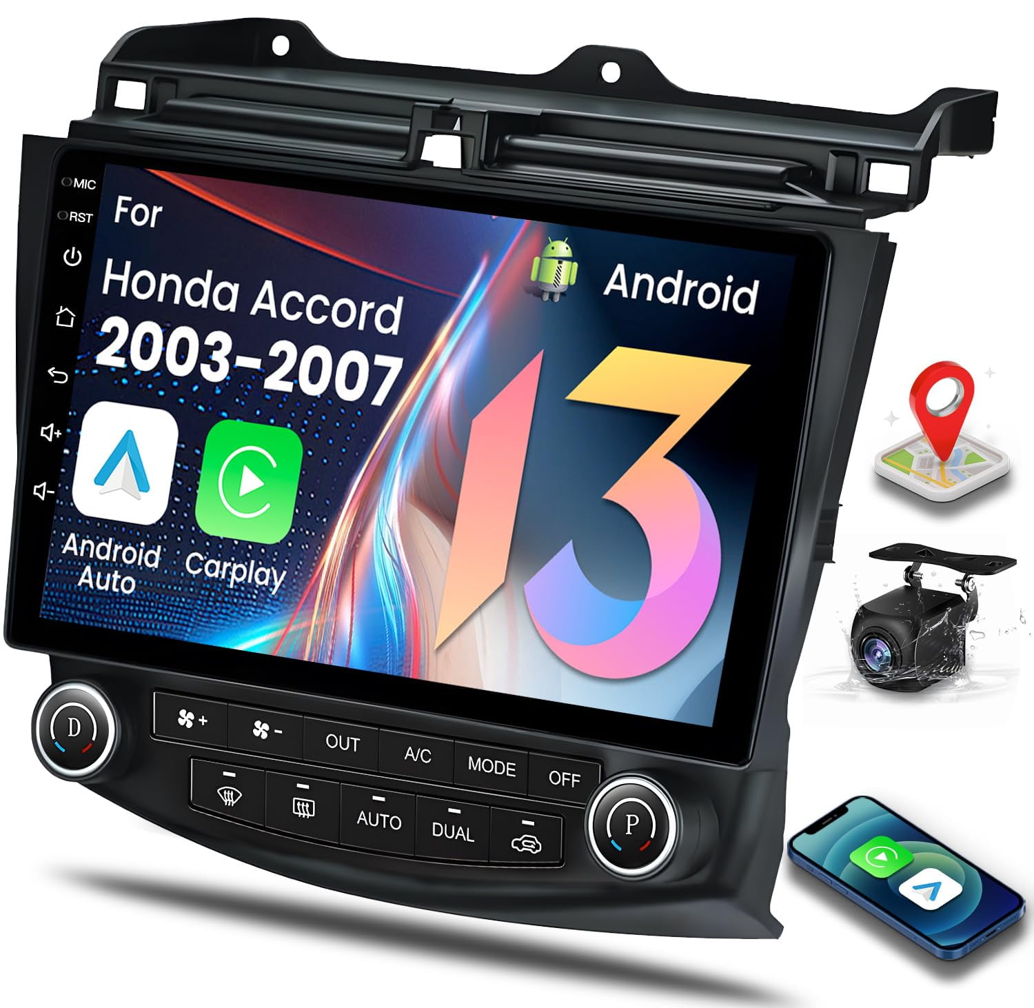 1280 * 800 5GWiFi 2G+32G-Android12 Car Radio for Honda Accord 2003-2007 Car Stereo with Wireless ...