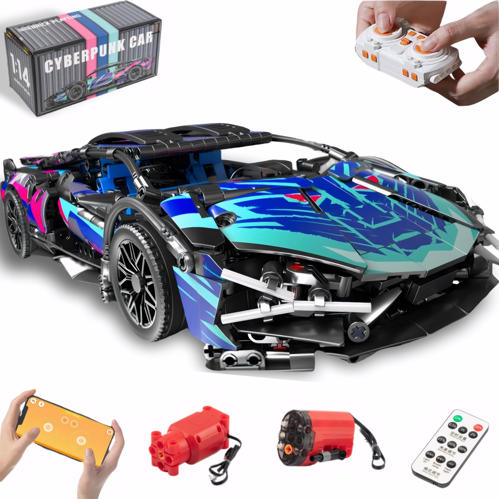 1280-Piece RC Car Gift for 10 Year Old Boy - Build a Remote Control Car ...