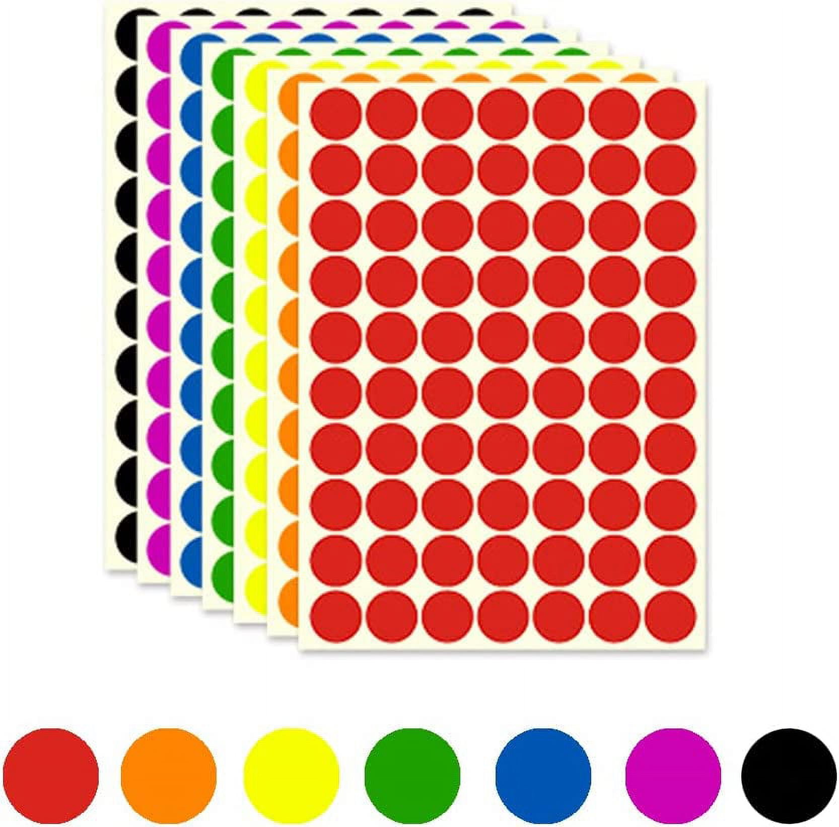 1286 Pieces Color Coding Labels Circle Dot Stickers,8 Color Style ...