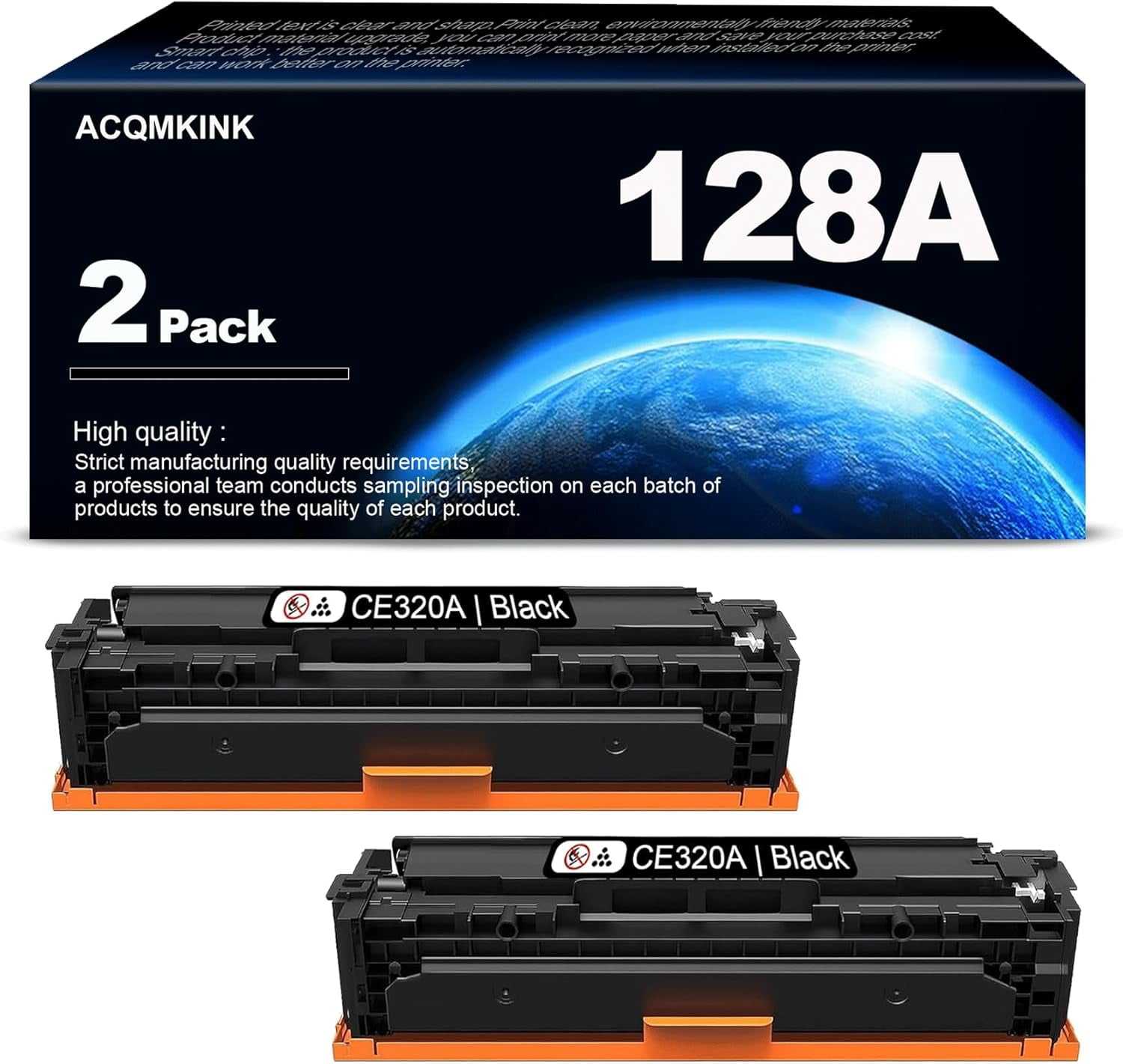 128A Black Toner Cartridge CE320A Replacement for HP128A Color Pro ...
