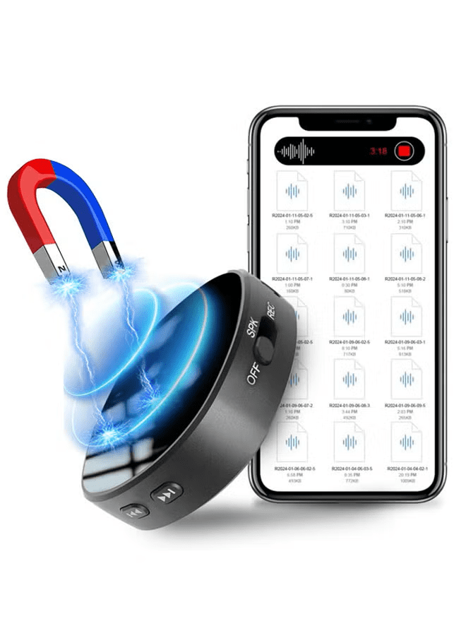 128GB Mini Voice Recorder with Playback, Magnetic Digital Audio ...