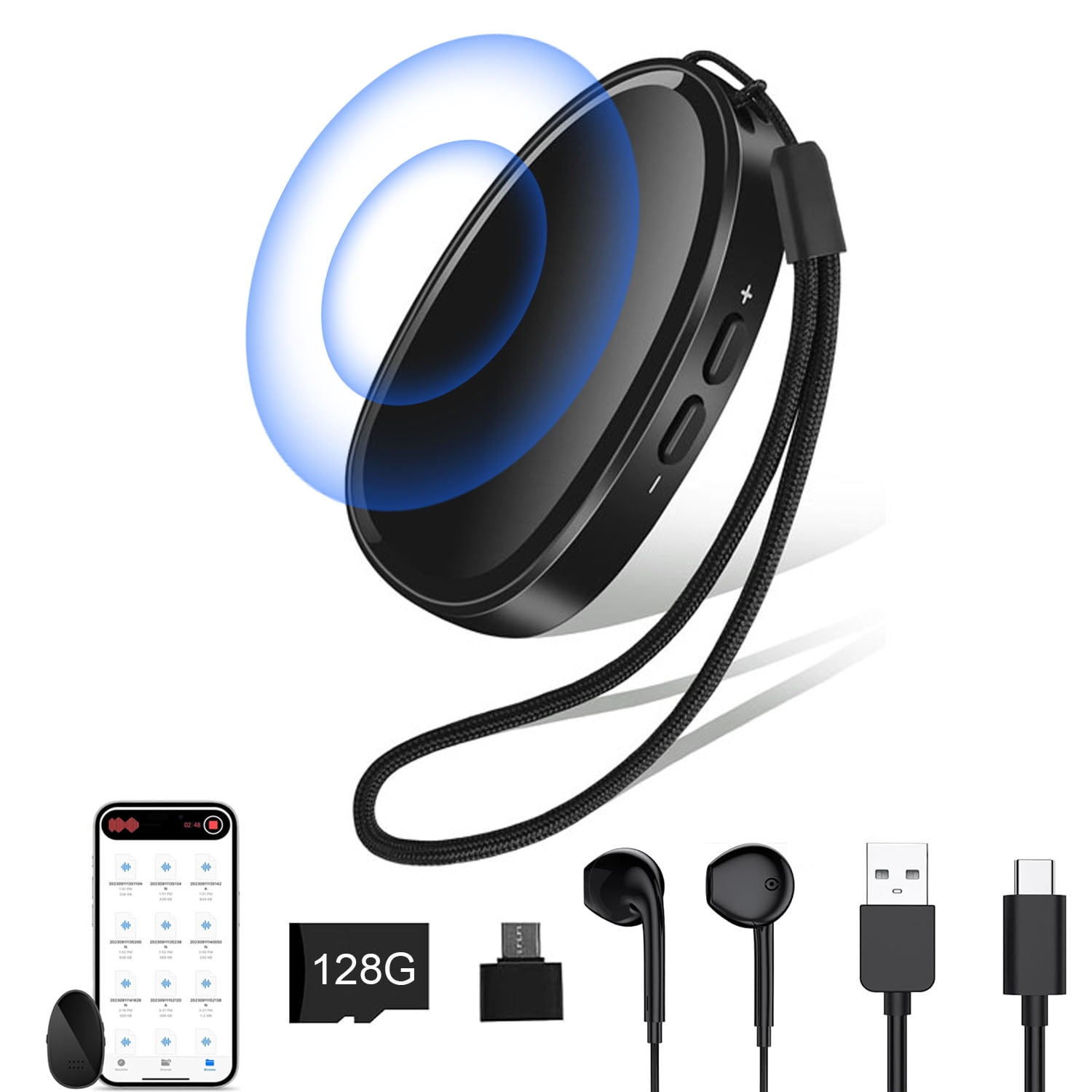 128GB Smart Voice Recorder Voice Activated Recorder for Lectures ...