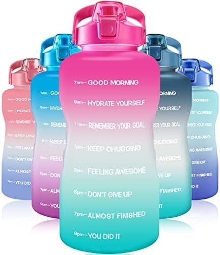 128Oz Leak-Proof Gallon Water Bottle With Removable Straw & Handle, Bpa ...