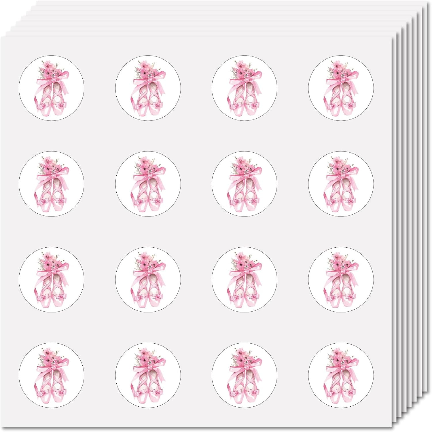 128Pcs 2.5cm Pink Shoe Sticker Small Cartoon Decals Round Dot Ballet ...