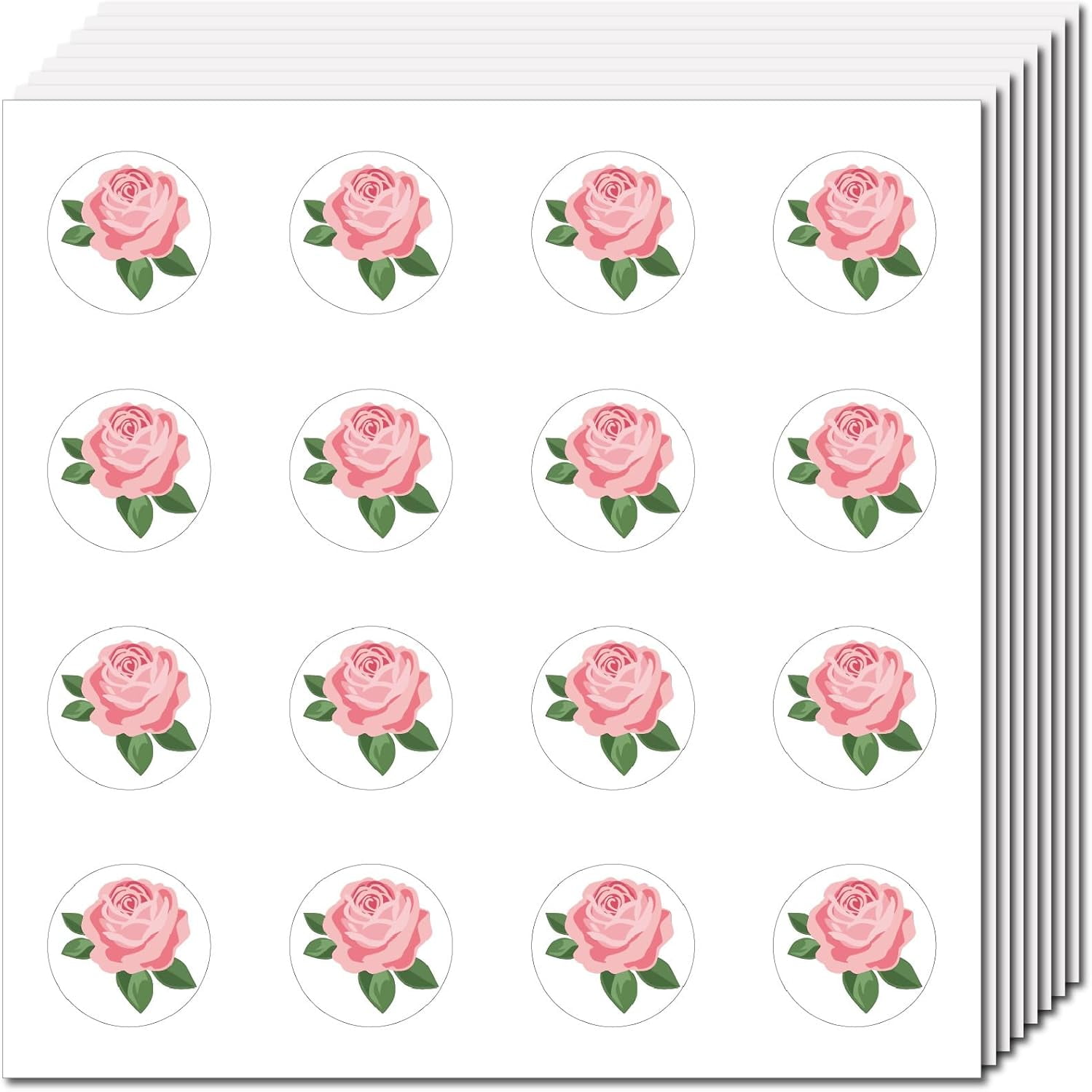 128Pcs 8 Sheets Pink Rose Stickers Small Flower Sticker Self-Adhesive ...