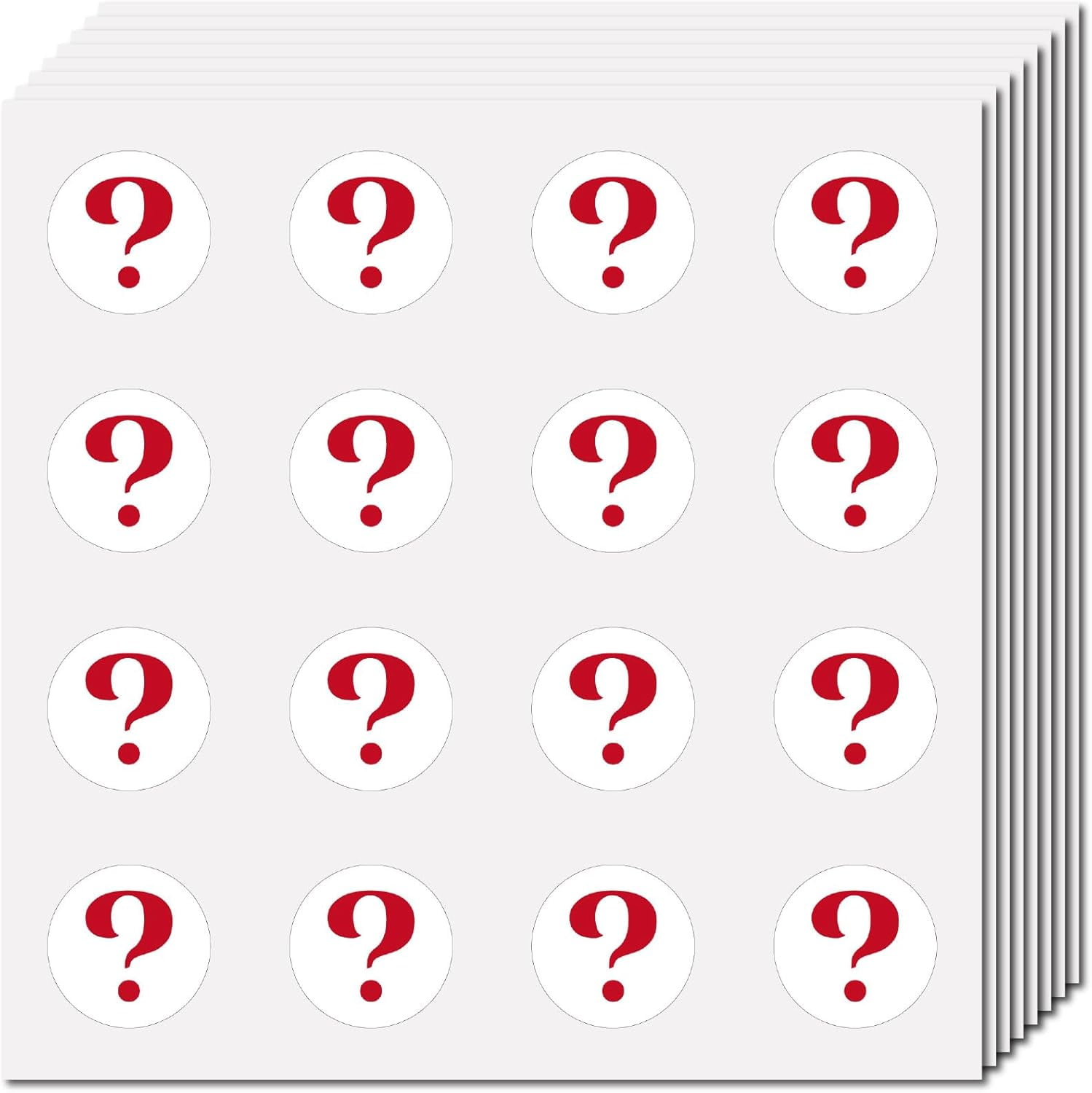 128Pcs 8 Sheets Question Mark Decal Waterproof Round Stickers Self ...