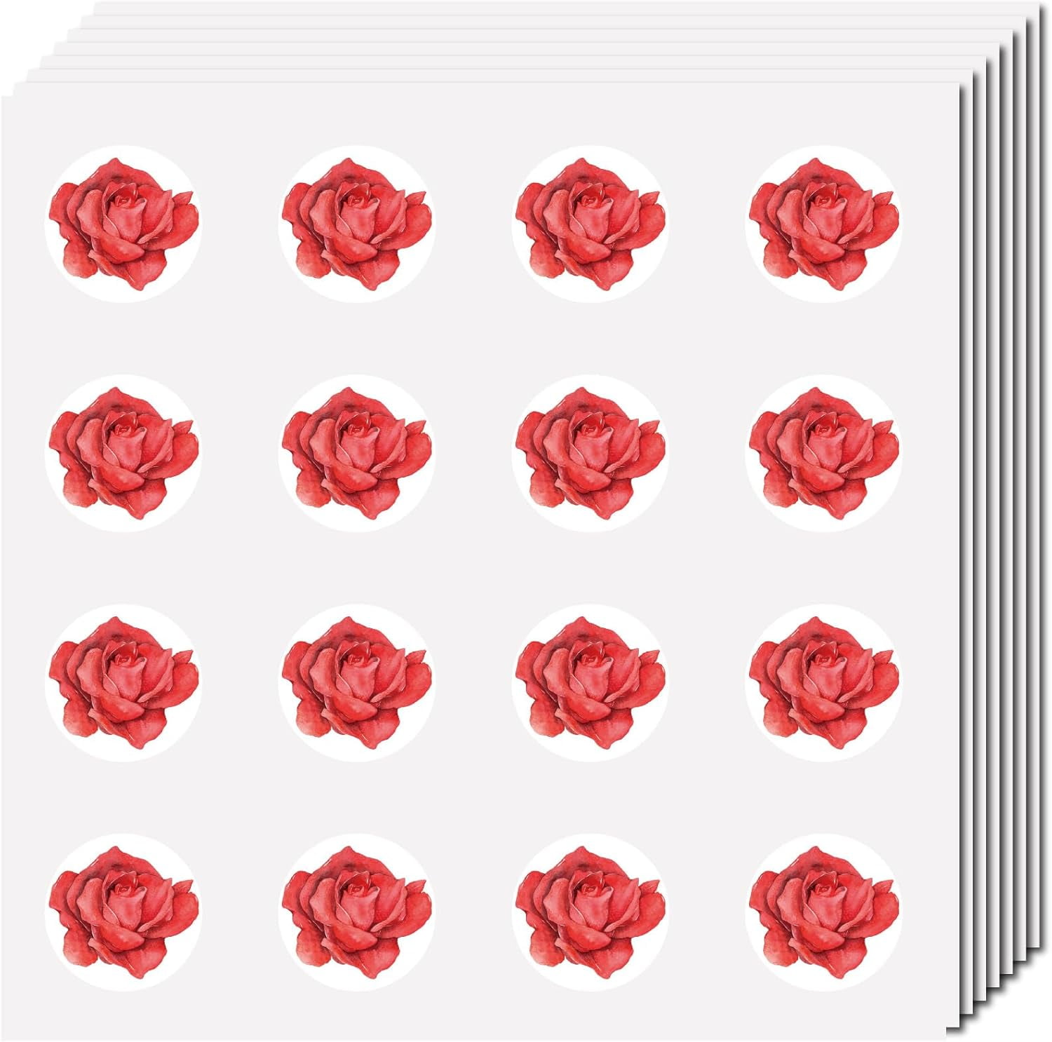 128Pcs 8 Sheets Red Roses Stickers Flower Planner Sticker Waterproof ...