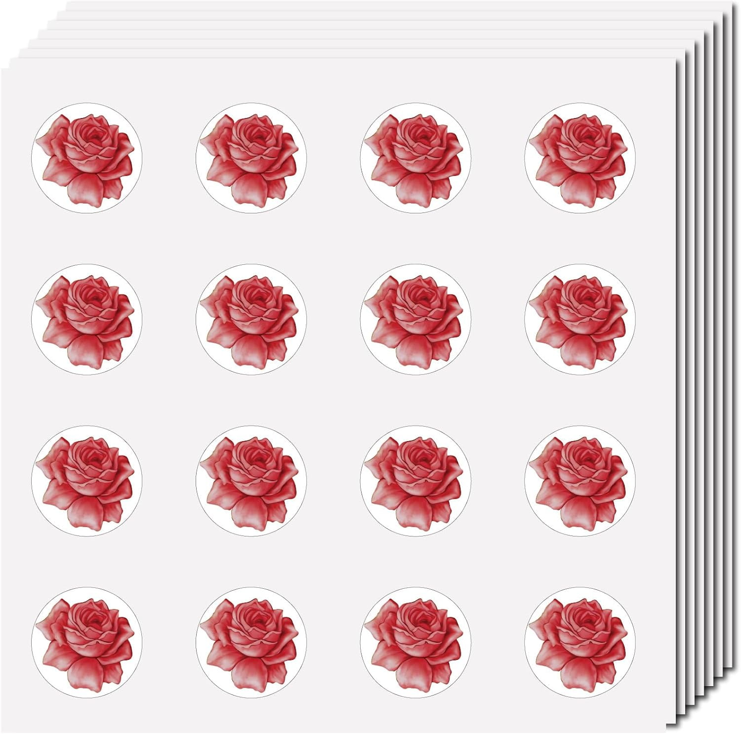128Pcs 8 Sheets Red Roses Stickers Flower Planner Sticker Waterproof ...