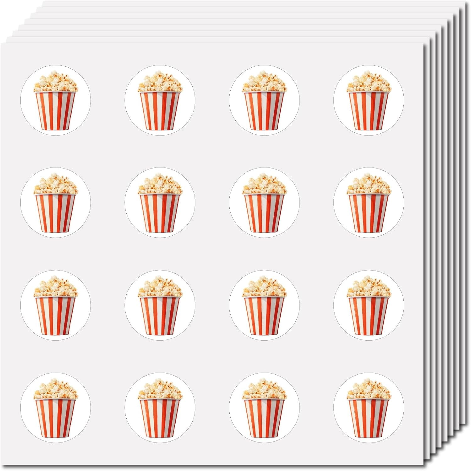 128Pcs 8 Sheets Small Popcorn Stickers Party Favor Sticker Labels 0.98 ...