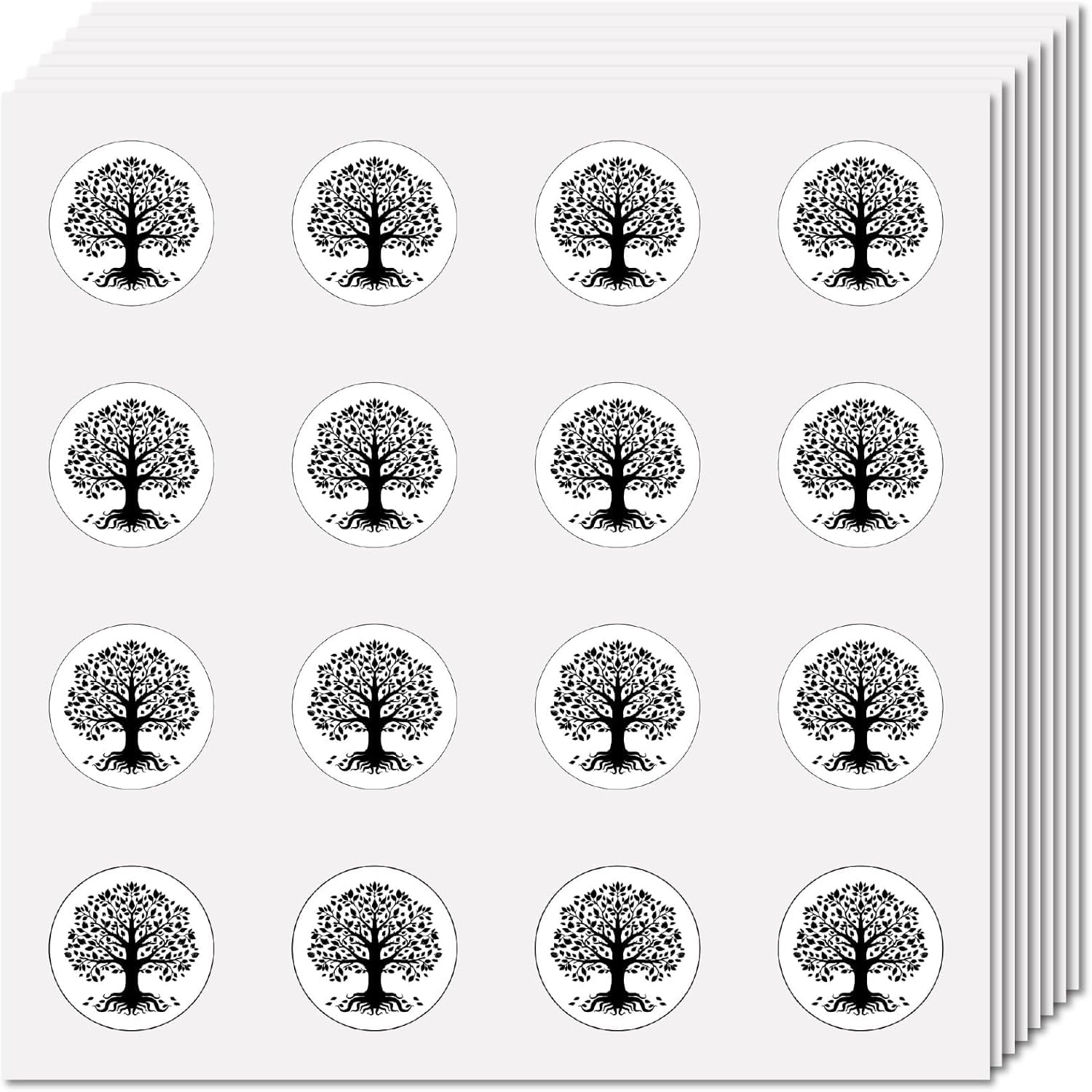 128Pcs 8 Sheets Tree of Life Stickers Small Seal Labels Stickers 1 Inch ...