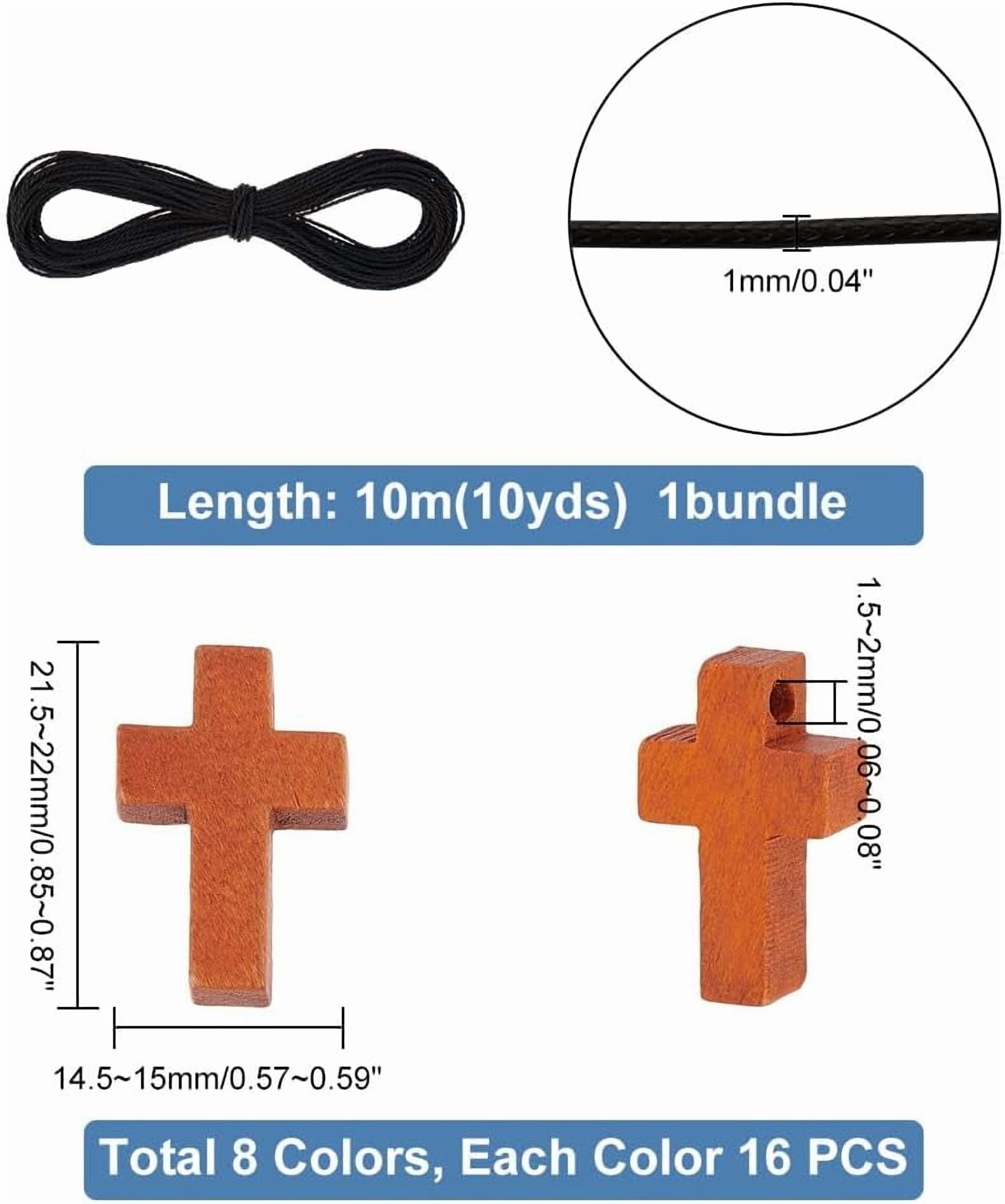 128Pcs 8 Styles Wood Cross Pendants Colorful Wood Cross Charm Wood ...