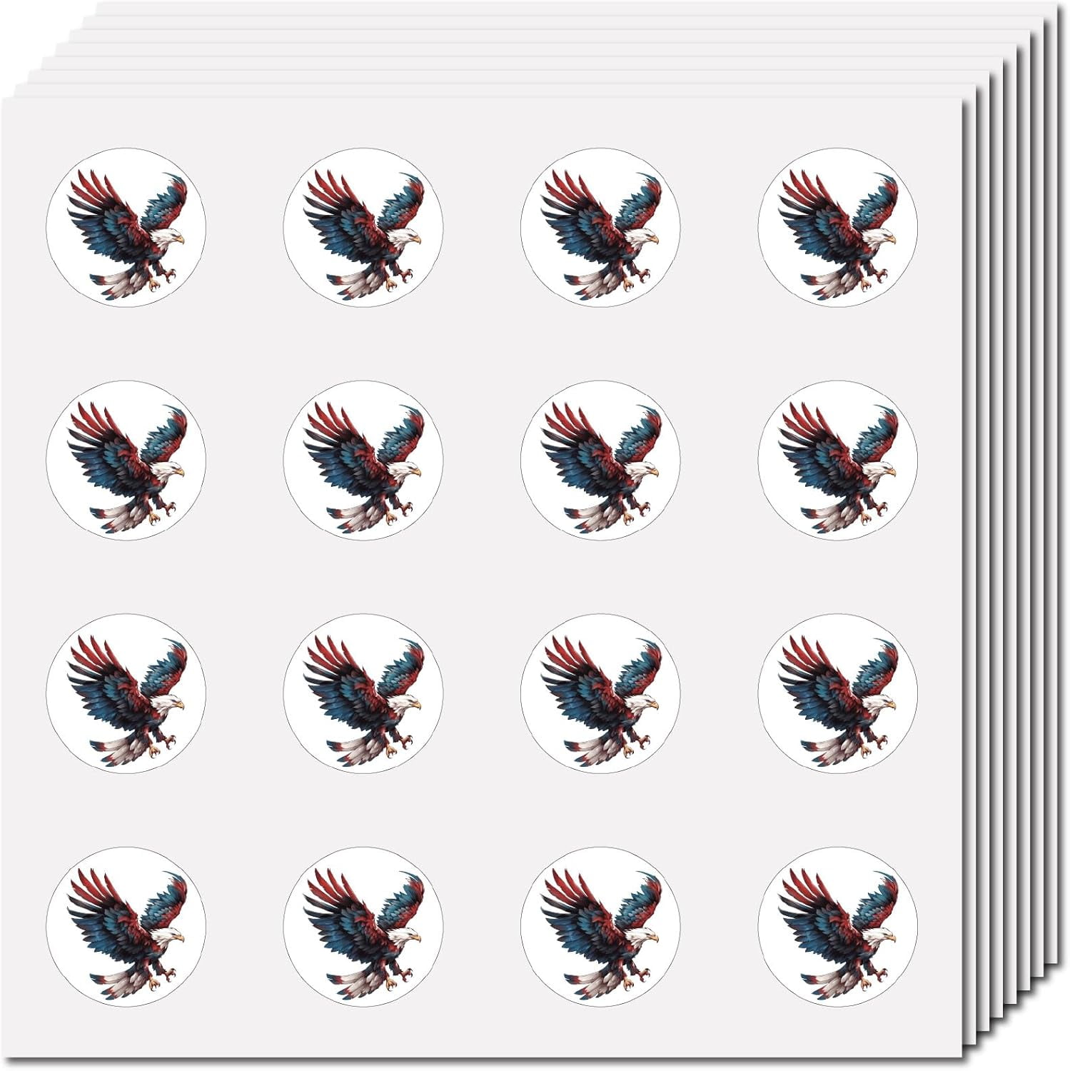 128Pcs Bald Eagle Stickers Small Round Decal Self-Adhesive Waterproof ...