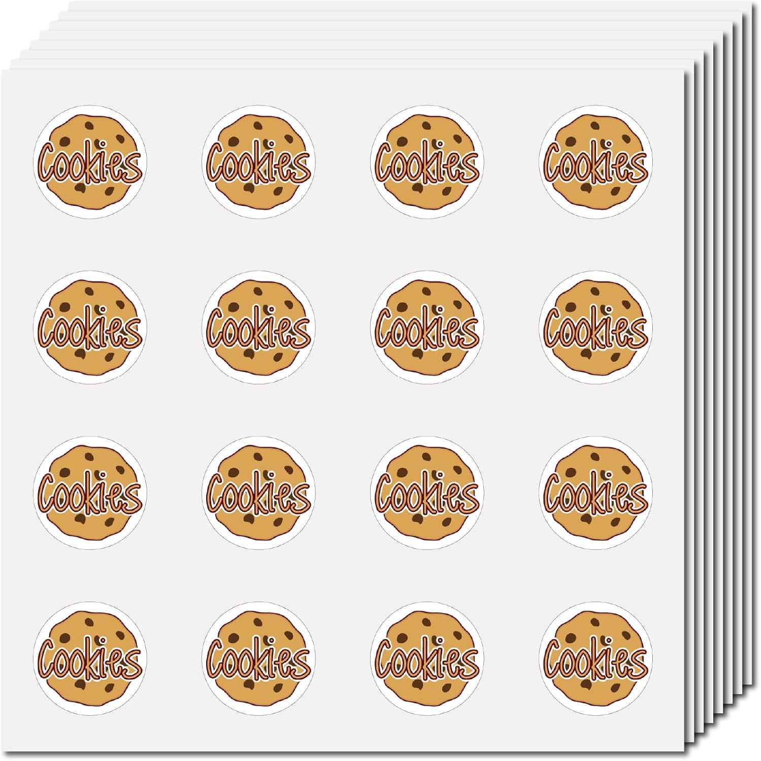 128Pcs Biscuit Circle Decals Cookies Planner Stickers Waterproof Vinyl ...