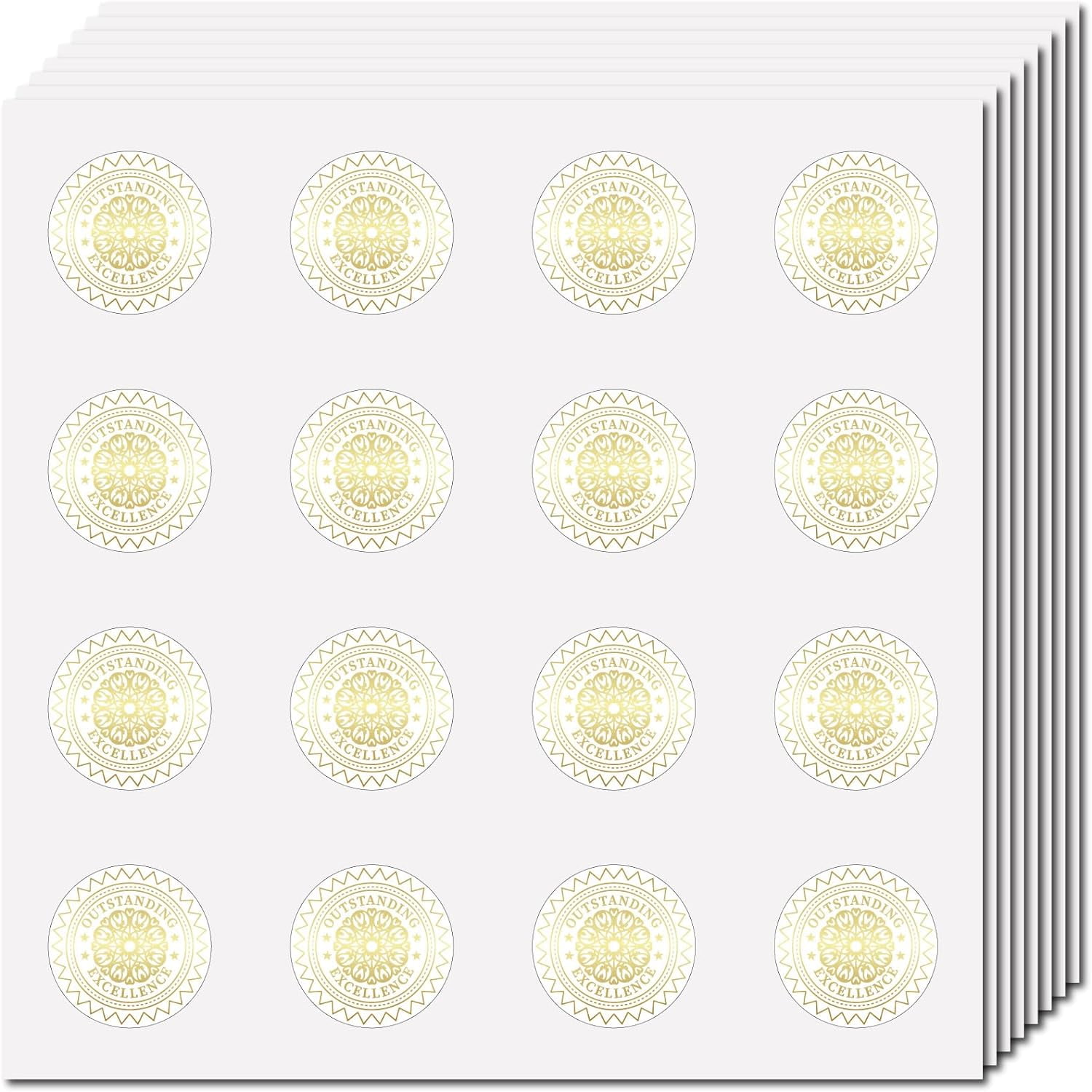 128Pcs Certificate Seal Stickers Outstanding Excellence Words Vinyl ...