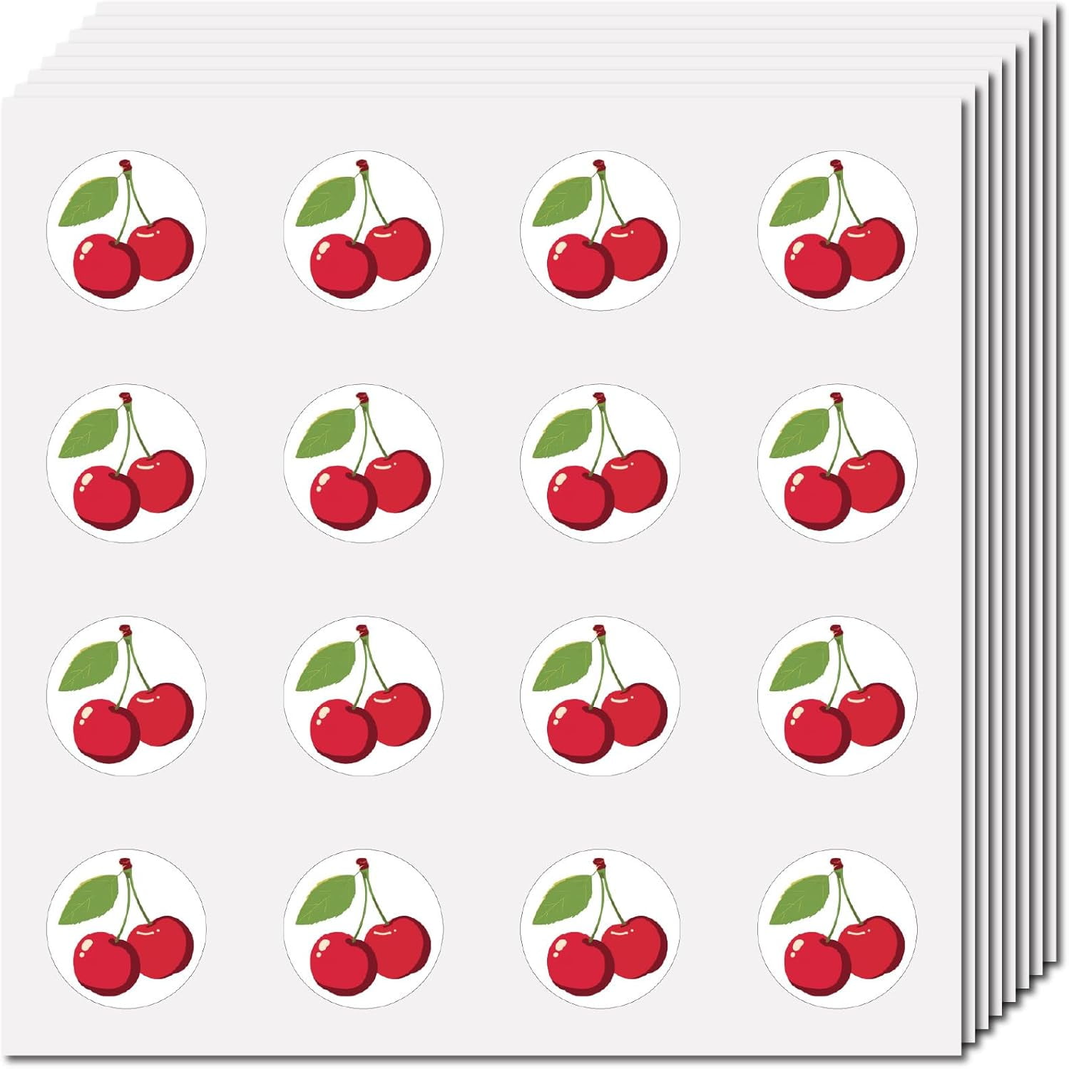 128Pcs Cherry Scrapbook Stickers Fruit Decals Plastic Waterproof Self ...