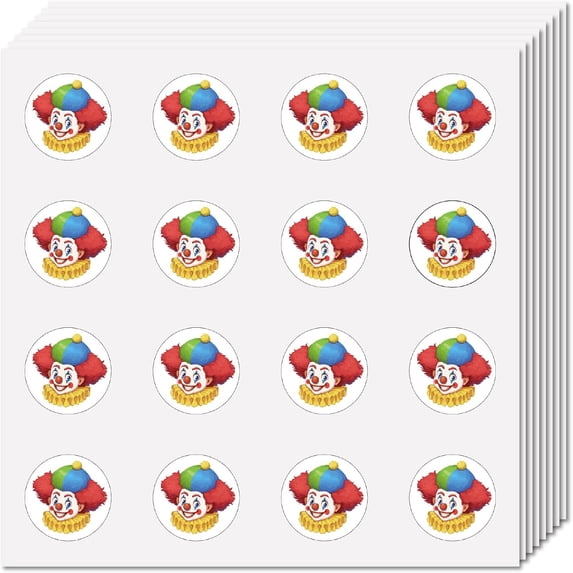 128Pcs Clown Stickers Small Round Dot Decal Self-Adhesive Waterproof ...