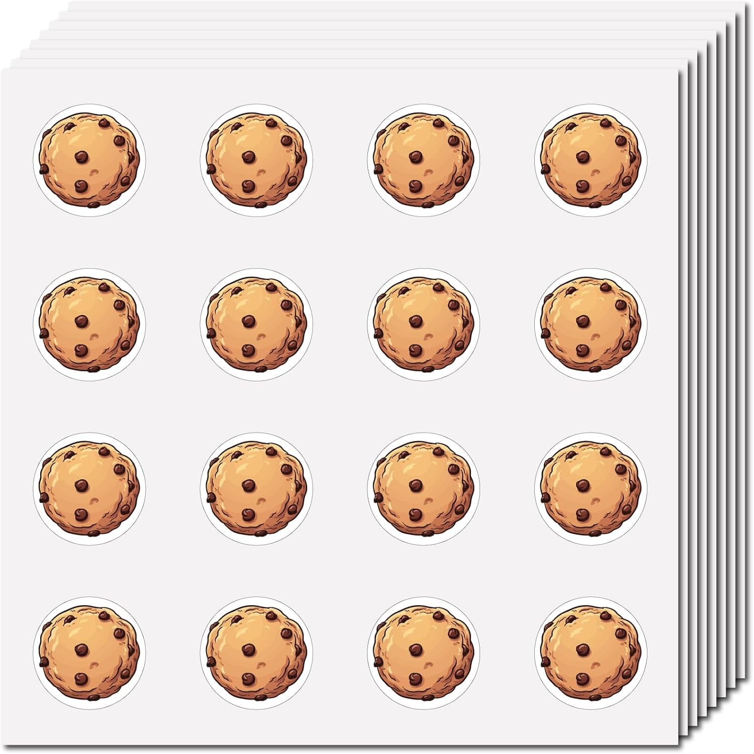 128Pcs Cookies Stickers Snack Vinyl Decal Self-Adhesive Waterproof ...