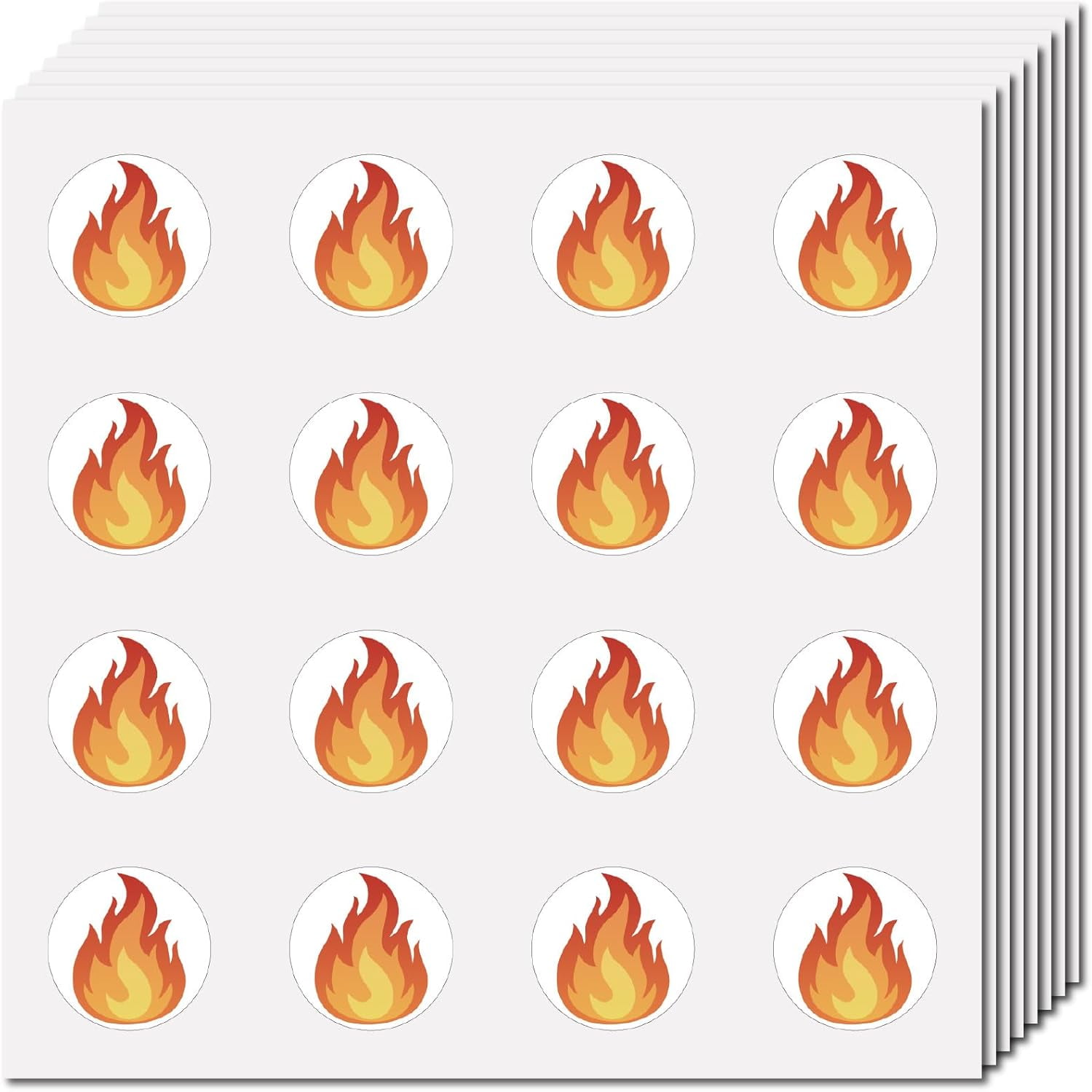 128Pcs Fire Scrapbooking Stickers Small Flame Decal 0.98 Inch Plastic ...