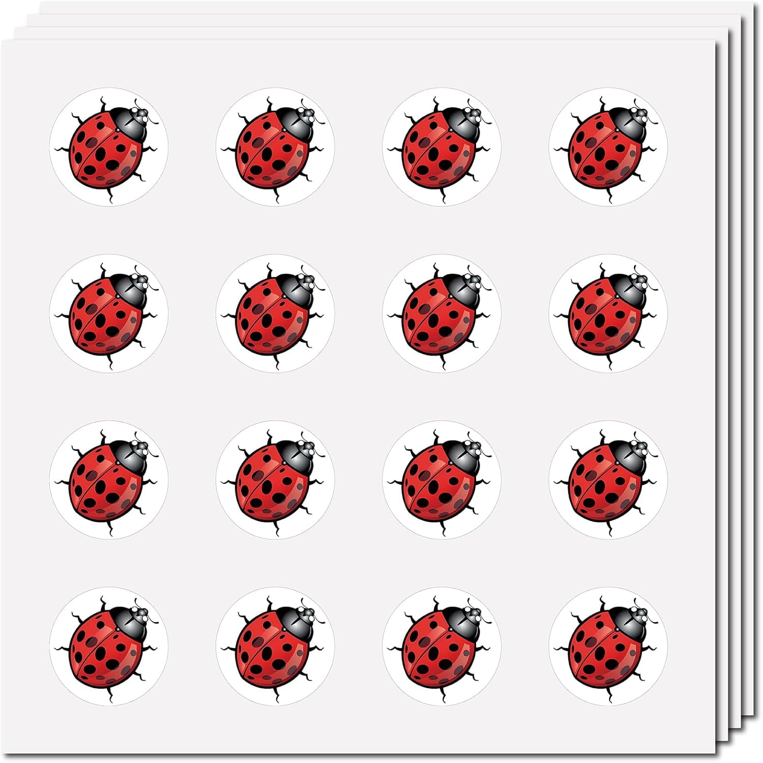 128Pcs Ladybug Stickers Insect Decal Self-Adhesive Waterproof Sticker ...