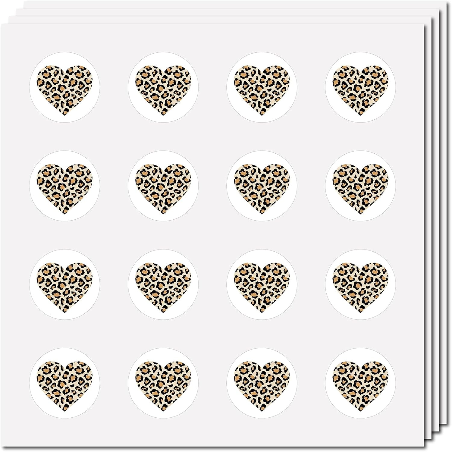 128Pcs Leopard Heart Stickers Decal Self-Adhesive Waterproof Sticker ...
