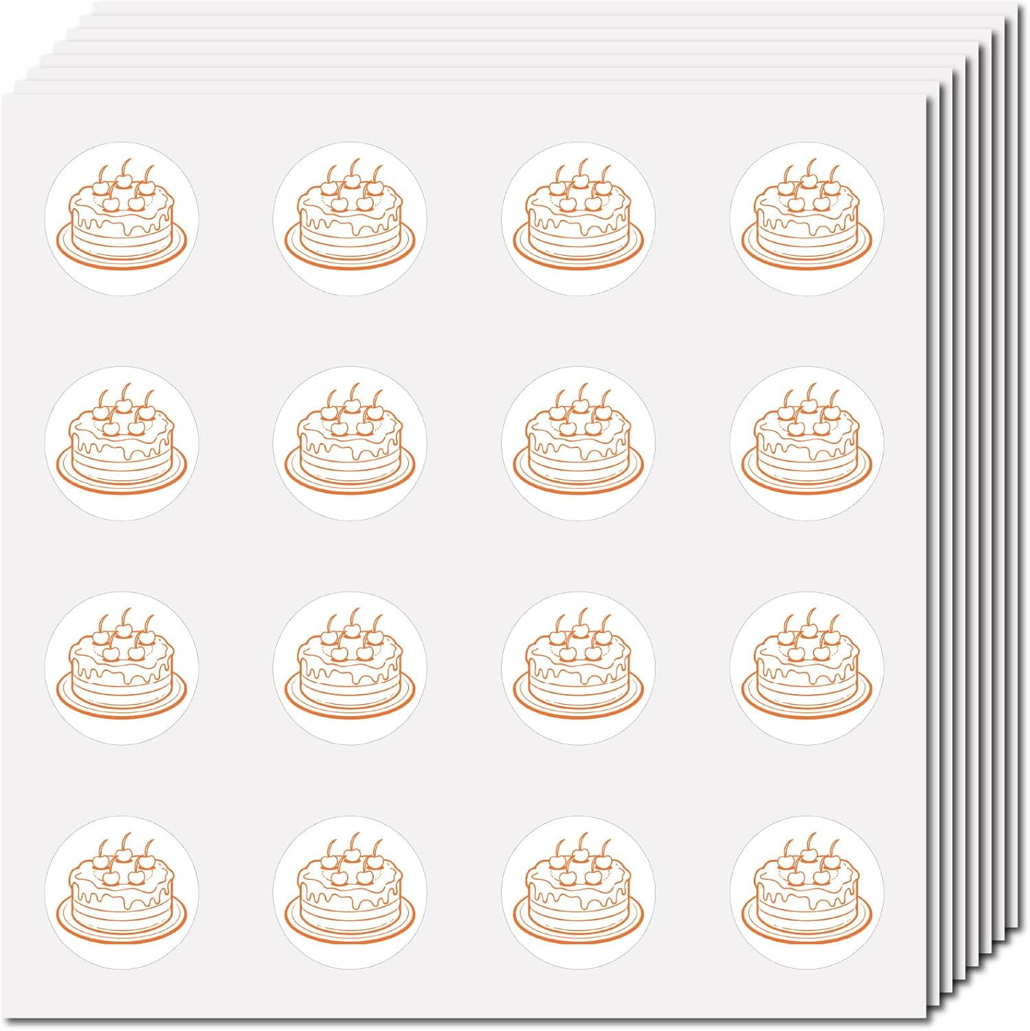 128Pcs Mini Cake Sticker Round Birthday Stickers 0.98Inch Self Adhesive ...