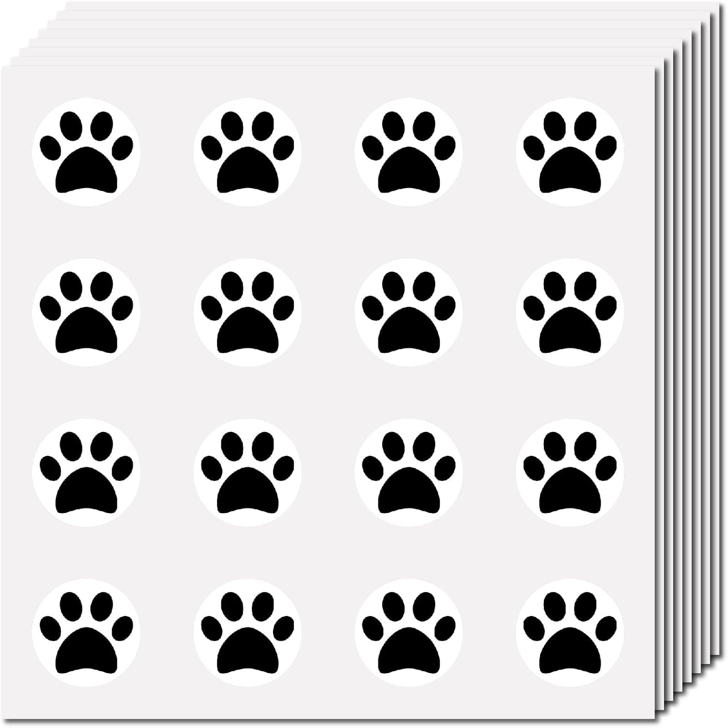 128Pcs Mini Paw Print Stickers Pet Paw Sticker 0.98 Inch Round Small ...