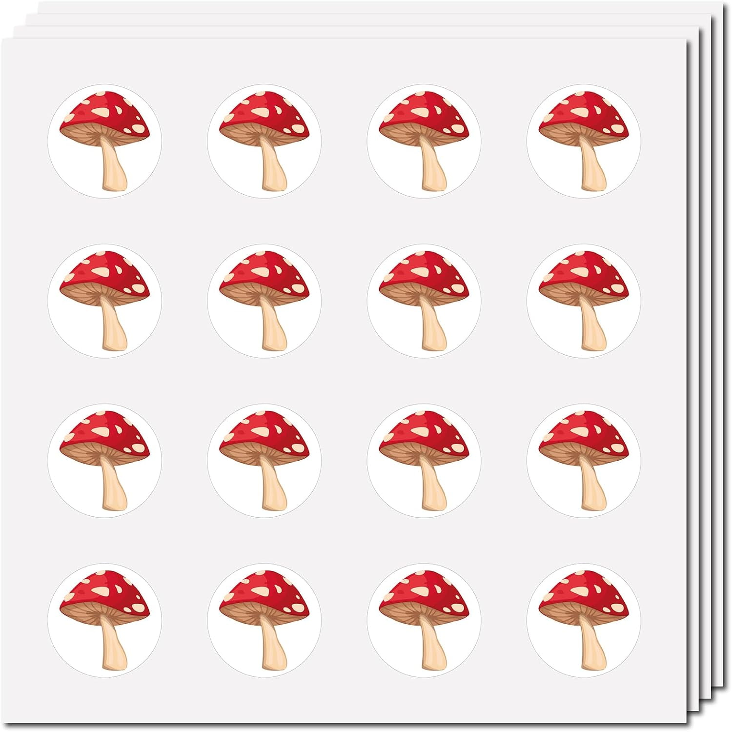 128Pcs Mushroom Stickers Red Decal Self-Adhesive Waterproof Planner ...