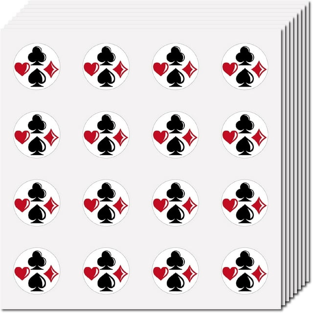 128Pcs Poker Stickers for Scrapbooking Plastic Decal Self-Adhesive ...