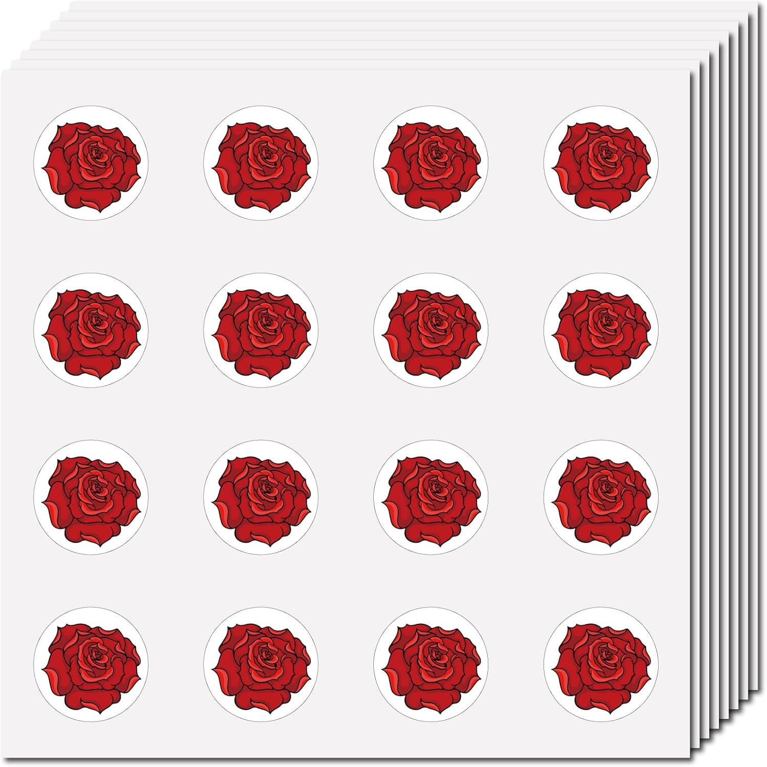 128Pcs Red Roses Flower Stickers Helmet Sticker Decals Self-Adhesive ...