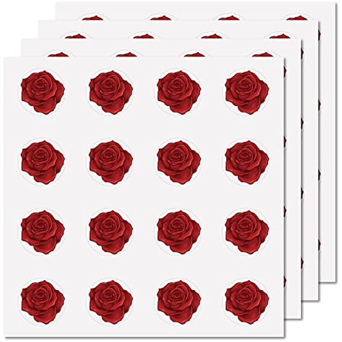 128Pcs Red Roses Self-Adhesive Stickers Decal Waterproof Planner ...