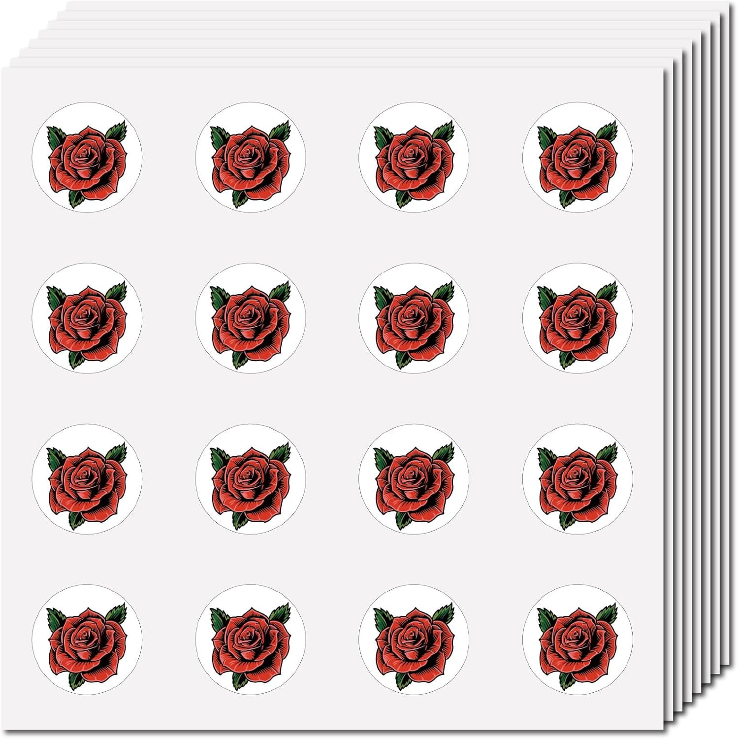 128Pcs Rose Planner Stickers Flower Plastic Decal Self-Adhesive ...