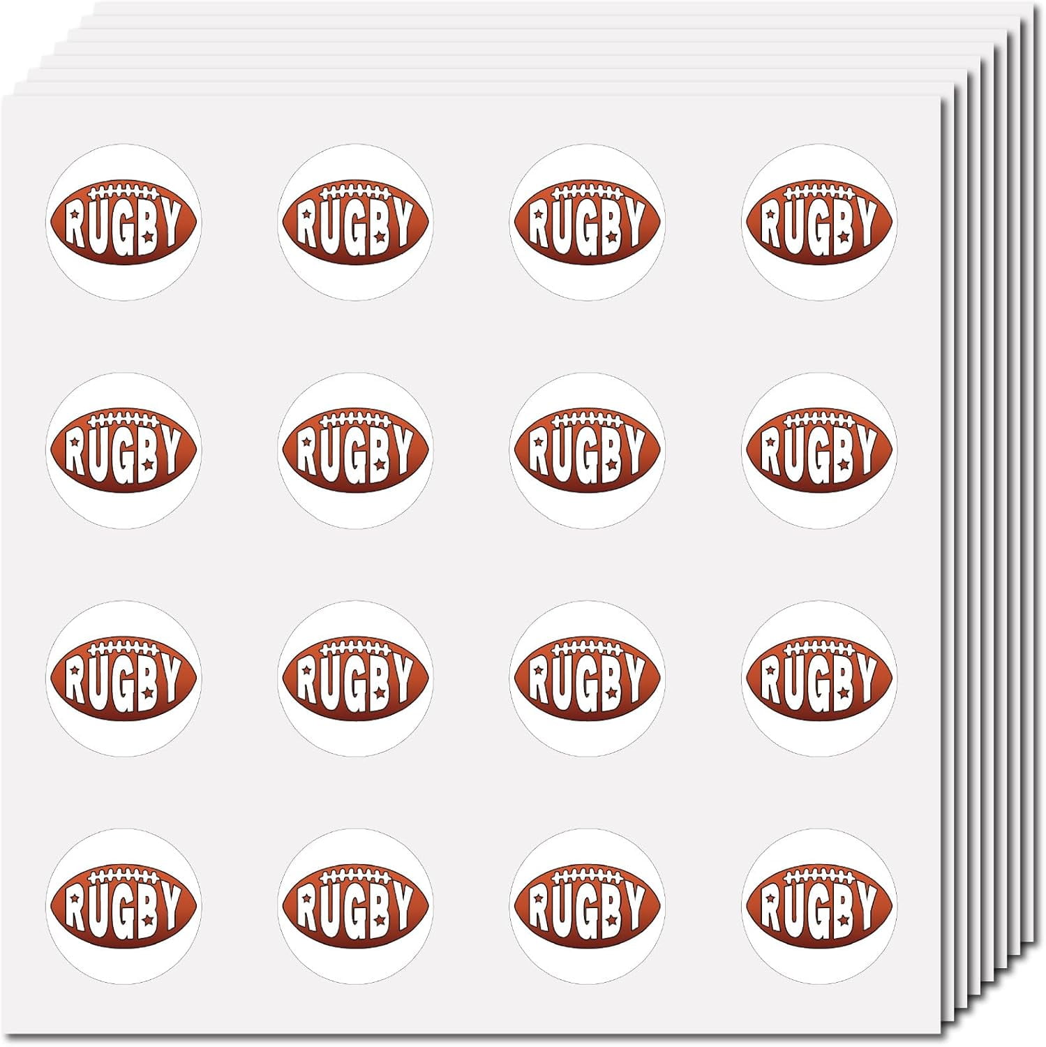 128Pcs Rugby Stickers Planner Stickers Waterproof Circle Vinyl Decals ...