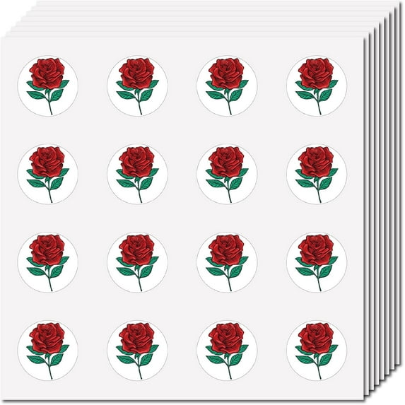 128Pcs Small Rose Stickers Flower Vinyl Decal Self-Adhesive Waterproof ...