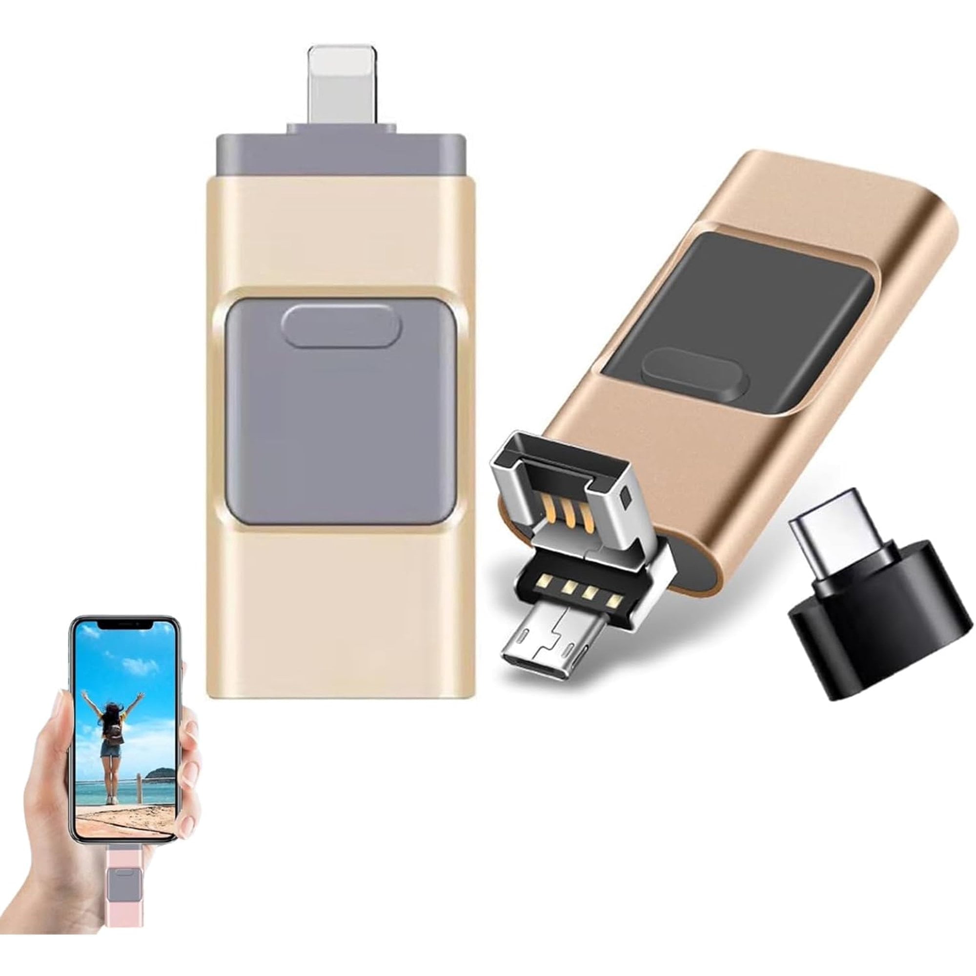 2TB iFlash USB 3.O Thumb Drive for iPhone, iPad & Android Gold & Silver ...